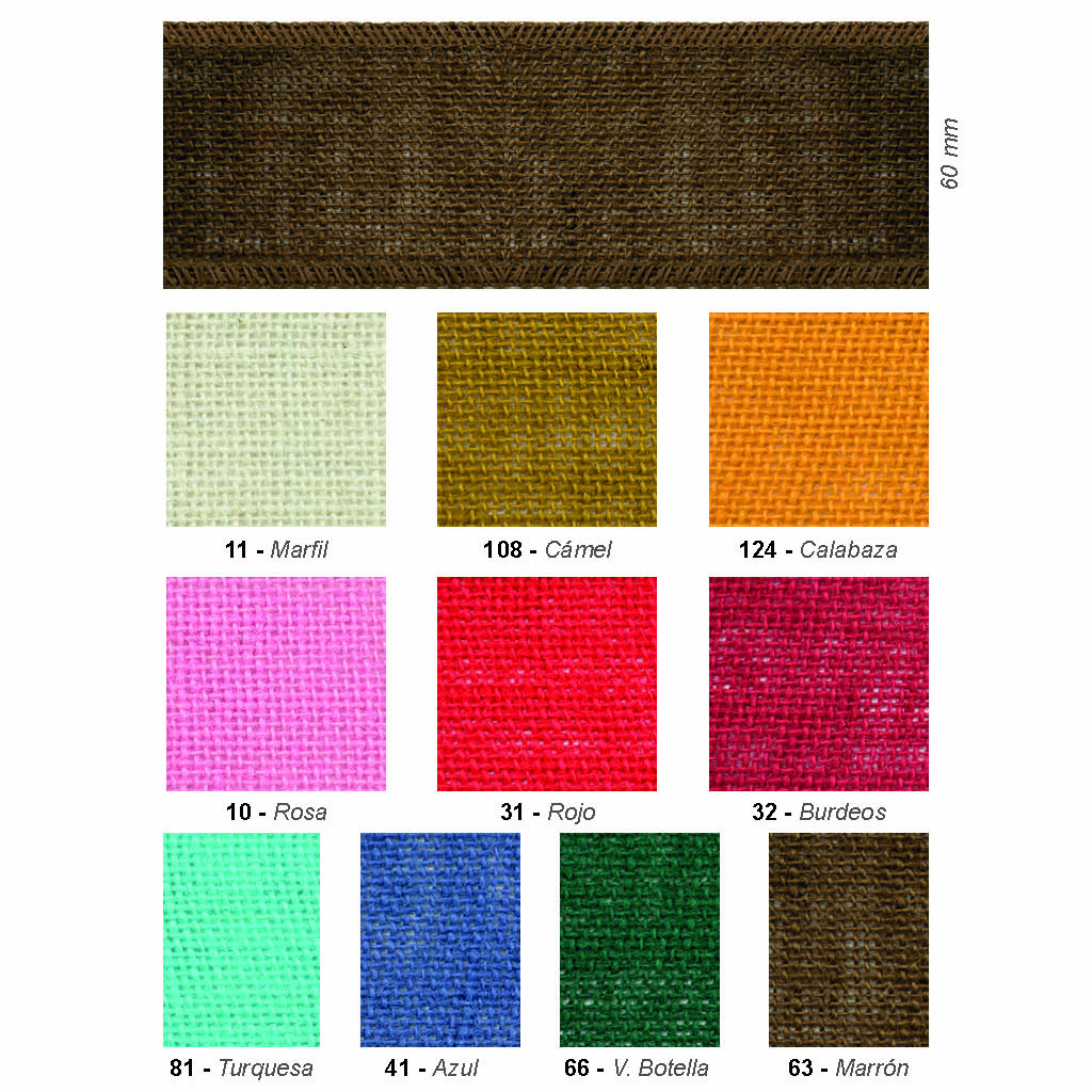 Cinta yute ribeteada 60 mm. - Casa Alié