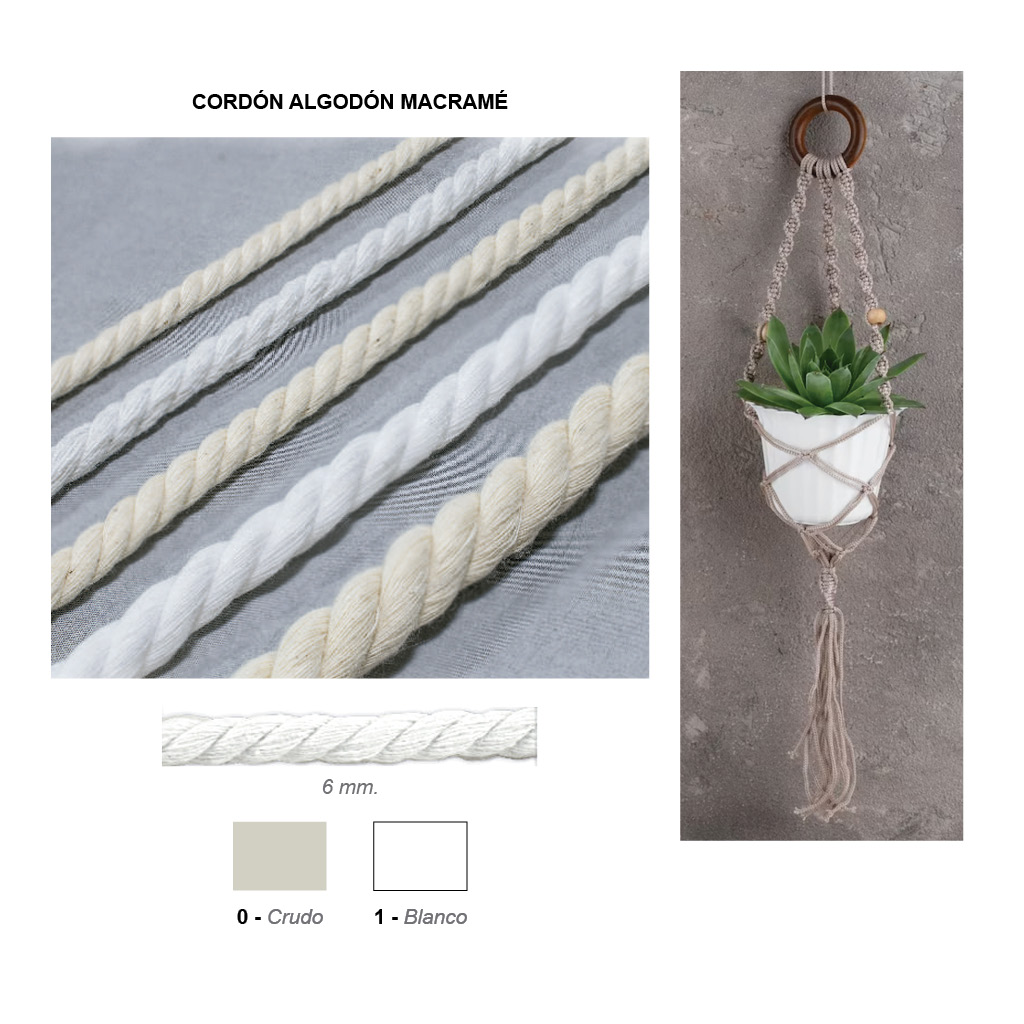 Cordón macramé 6 mm - Casa Alié